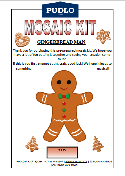 MK - Gingerbread Man Mosaic Kit — Pudlo South Africa