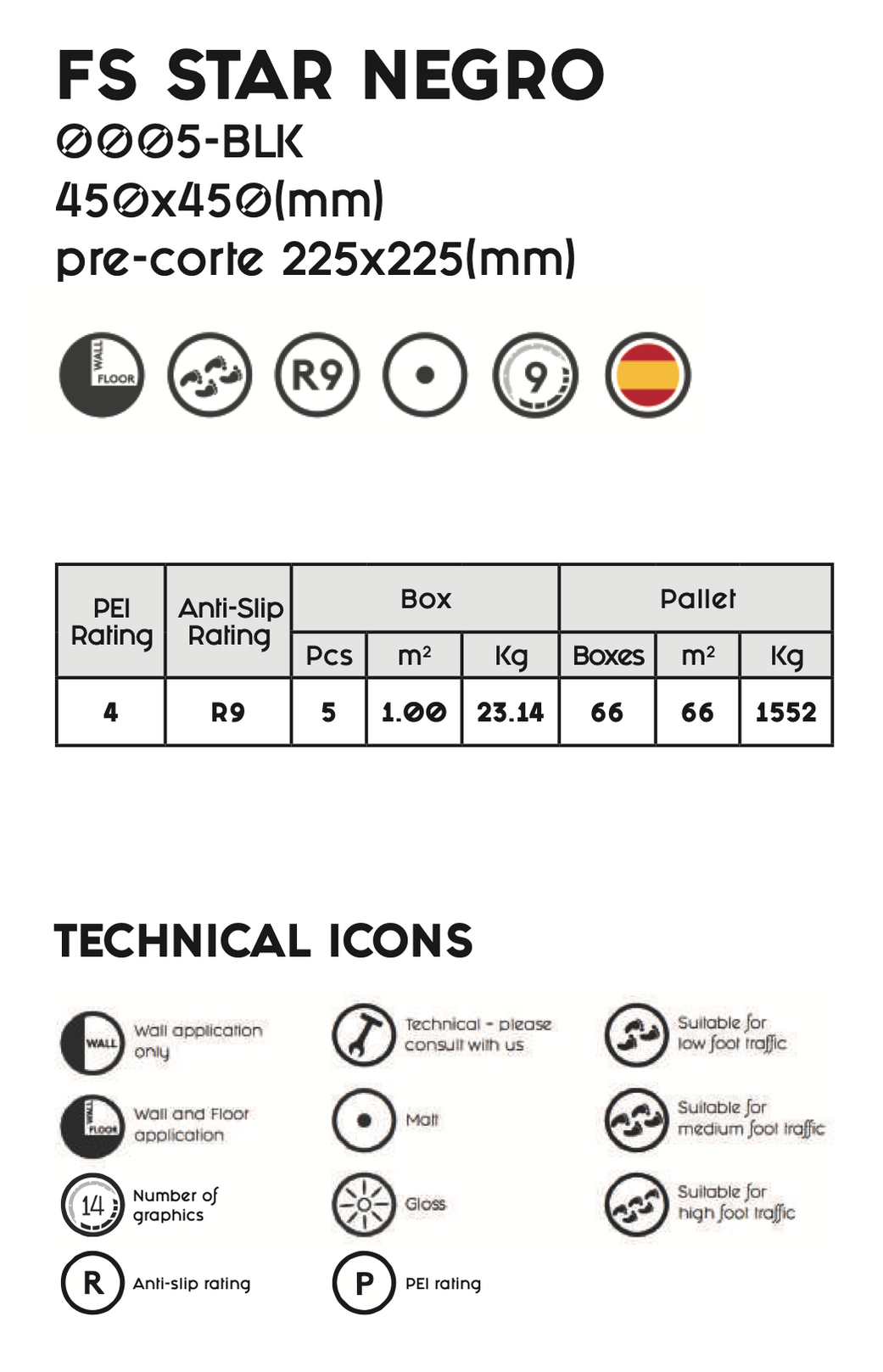 Decobella - FS Star Black Tile — Pudlo South Africa