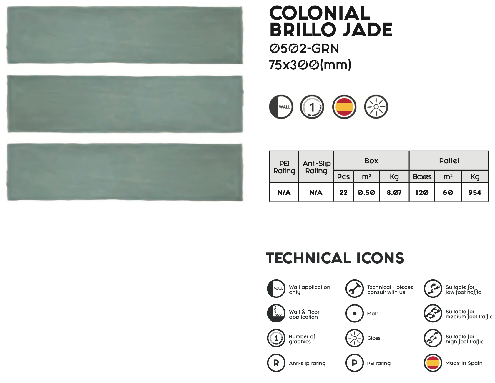 Decobella - Colonial Jade Subway Tile — Pudlo South Africa